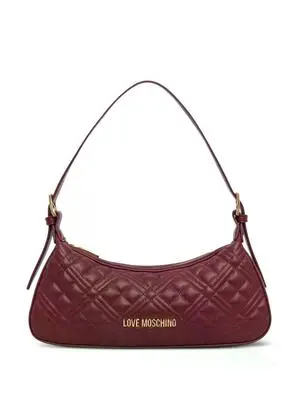 Moschino Quilted-finish Logo-plaque Shoulder Bag - Red