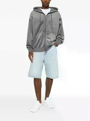 Y3 Velvet Drawstring-hood Jacket