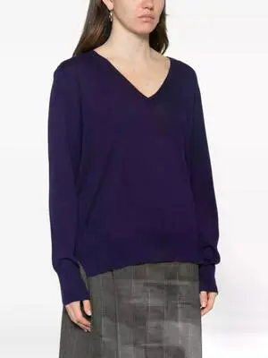 Eric Bompard Jersey Knit V-neck Sweater