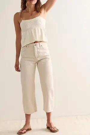Free People Love Letter Babydoll Cami - Ivory Solid