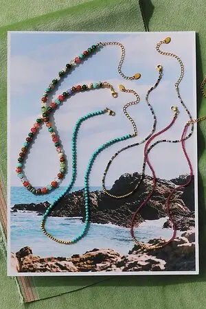 BRENDA GRANDS Waterproof Gemstone Necklace - Rainbow