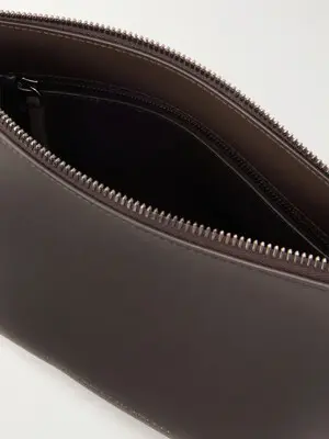 Brunello Cucinelli Bead-embellished Leather Cosmetic Case - Brown