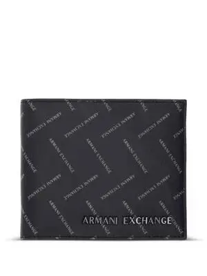Armani Exchange All-over Logo-print Wallet - Black