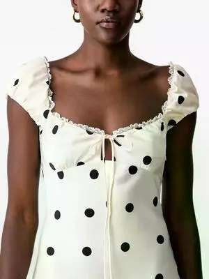 Bardot Stasia Polka-dot Lace-trim Maxi Dress - White