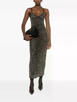 Saint Laurent Leopard-print Midi Dress
