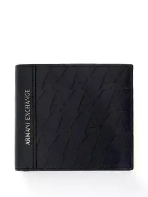 Armani Exchange Monogram-embossed Wallet - Black