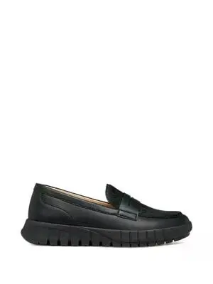Geox Flextride Calf Hair-panel Loafers - Black