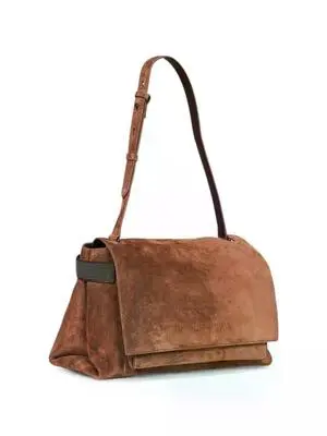 Brunello Cucinelli Monili-embroidered Suede Shoulder Bag