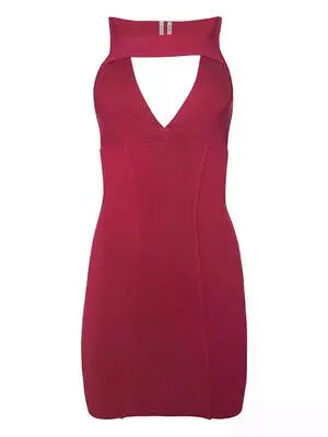 Rick Owens V-neck Mini Dress - Red