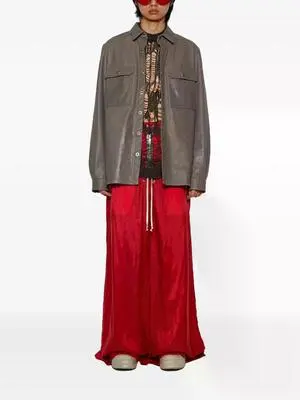 Rick Owens Giacca In Pelle Outershirt - Grey