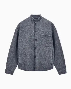 Giorgio Armani Shirt Oversized In Silk And Cashmere - Grey