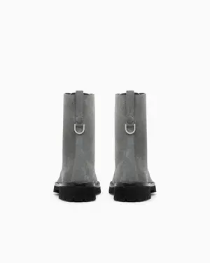 Giorgio Armani Lace-up Split Leather Boots