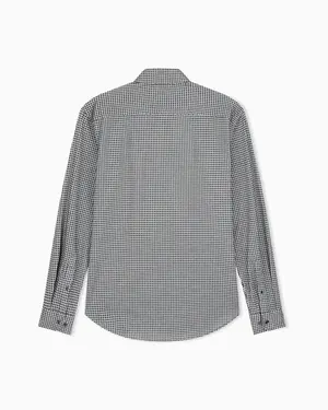 Giorgio Armani Regular Fit Cotton Jersey Shirt With Geometric Flock Print
