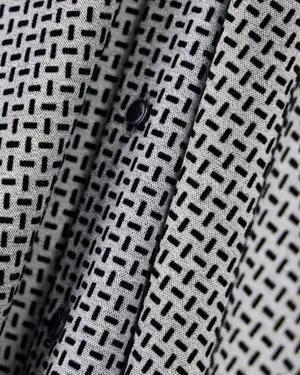 Giorgio Armani Regular Fit Cotton Jersey Shirt With Geometric Flock Print