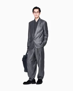 Giorgio Armani Oversized Suit Heritage In Cashmere And Silk Jacquard