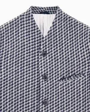 Giorgio Armani Blazer Regular Fit Geometric Wool And Cashmere Jacquard