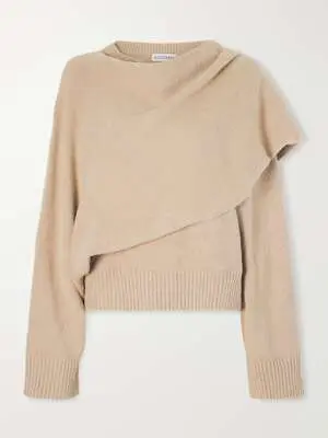 Altuzarra Scarf-detailed Organic Cotton Knitted Sweater - Beige