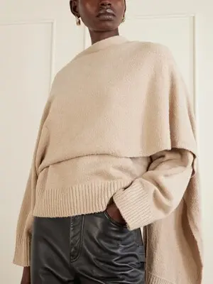 Altuzarra Scarf-detailed" Organic Cotton Knitted Sweater - Neutrals