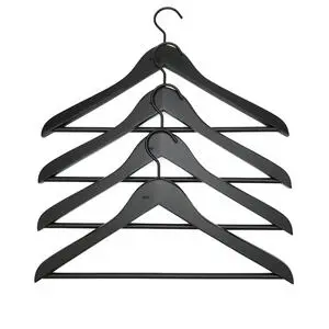 HAY Smooth Slim Bar Coat Hanger Set Of 4 - Black