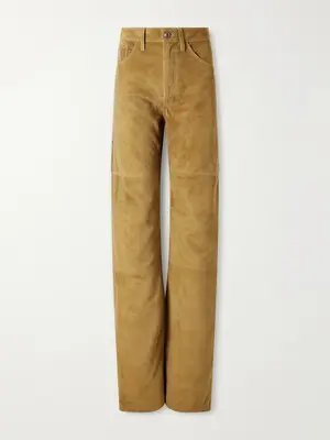 Altuzarra Mills Suede Straight-leg Pants - Brown