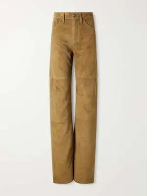 Altuzarra Mills Suede Straight-leg Pants - Tan