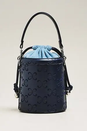 Maeve Faux-leather Bucket Bag - Navy