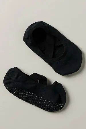 Shashi Cross Strap No Show Grip Socks - Black
