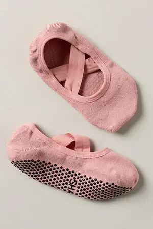 Shashi Shashi Cross Strap No Show Grip Socks Pink