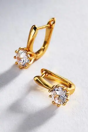 Anthropologie Solitaire Crystal Drop Earrgs - Gold