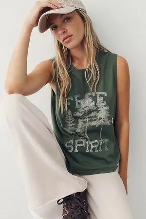 Spiritual Gangster Free Spirit Vibe Tank Top - Hunter Green