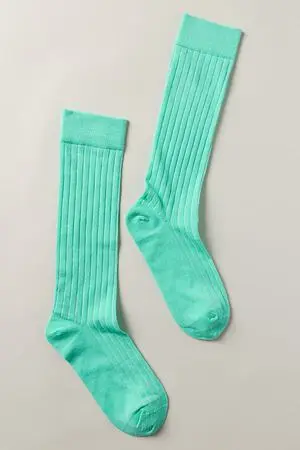 HIGH HEEL JUNGLE Ribbed Tall Trouser Socks Mint