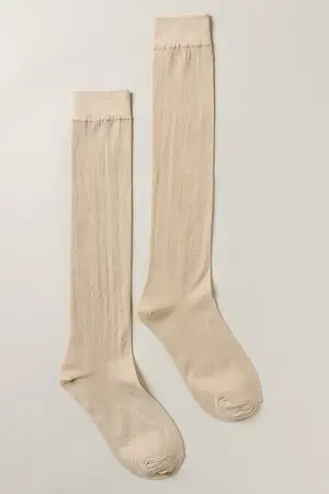 HIGH HEEL JUNGLE Glitter Sheer Socks - Khaki