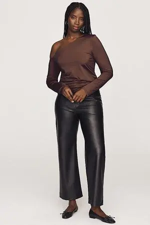 Maeve Off-shoulder Long-sleeve Top - Brown