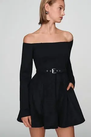 Maeve Faux-suede Belted Mi Dress