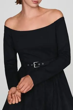 Maeve Faux-suede Belted Mi Dress