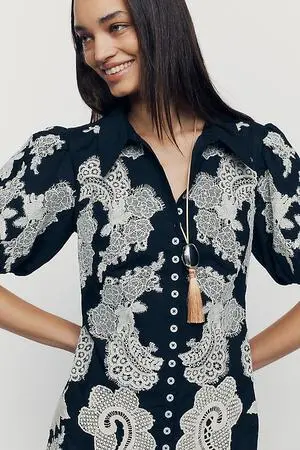 Anthropologie Appliqué Midi Dress