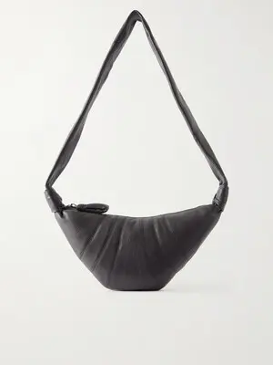 LEMAIRE Croissant Small Paneled Textured-leather Shoulder Bag - Brown