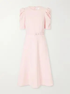 Carolina Herrera Belted Crepe Midi Dress