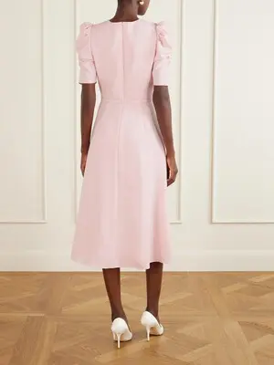 Carolina Herrera Belted Crepe Midi Dress