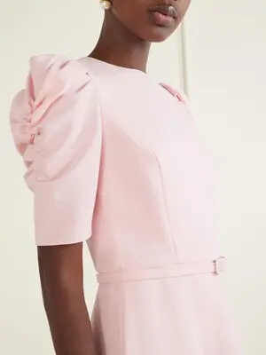 Carolina Herrera Belted Crepe Midi Dress