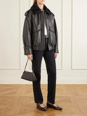 Loulou De Saison Russo Shearling-trimmed Leather Jacket