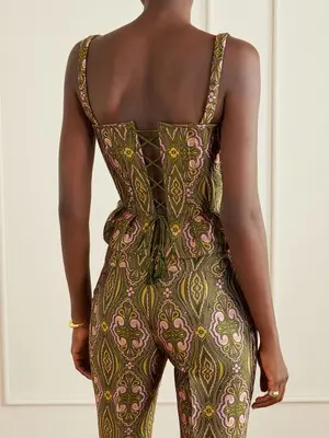 Etro Floral Paisley-print Jacquard Bustier Top