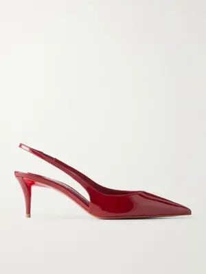 CHRISTIAN LOUBOUTIN Christian Louboutin Miss Z 60 Patent Leather Slingback Pumps Red