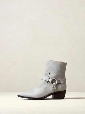 BOS & CO S Belle Leather Boots - Light Grey