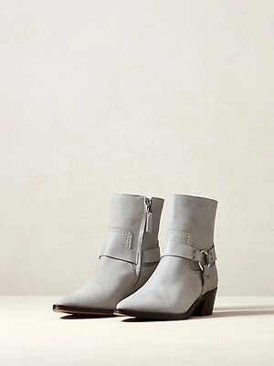 BOS & CO S Belle Leather Boots - Light Grey