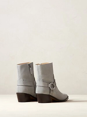 BOS & CO S Belle Leather Boots - Light Grey