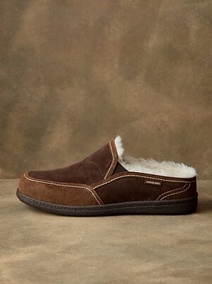 Overland Shearling-lined Leather Mule Slippers