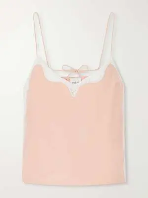 Posse Tabitha Lace-trimmed Tencel™ Lyocell Camisole - Pink