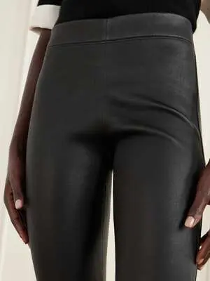JOSEPH Paneled Stretch-leather Mid-rise Skinny-leg Pants
