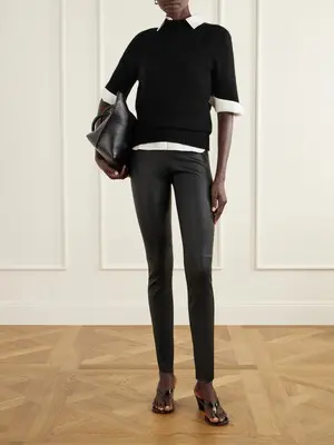 JOSEPH Paneled Stretch-leather Leggings
